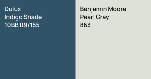 Dulux Indigo Shade vs. Benjamin Moore Pearl Gray comparison