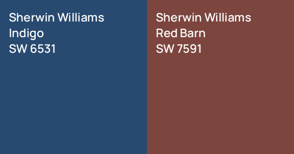 Sherwin Williams Indigo vs. Sherwin Williams Red Barn comparison