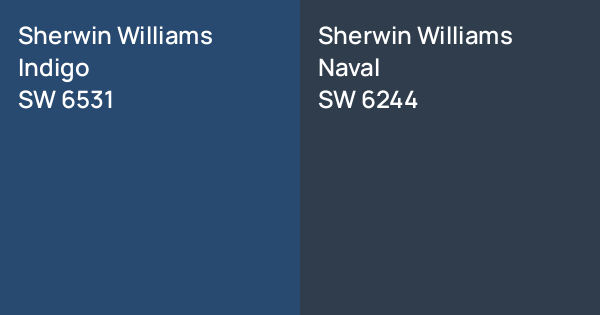 Sherwin Williams Indigo vs. Sherwin Williams Naval comparison