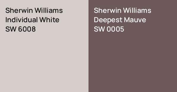 Sherwin Williams Individual White vs. Sherwin Williams Deepest Mauve ...