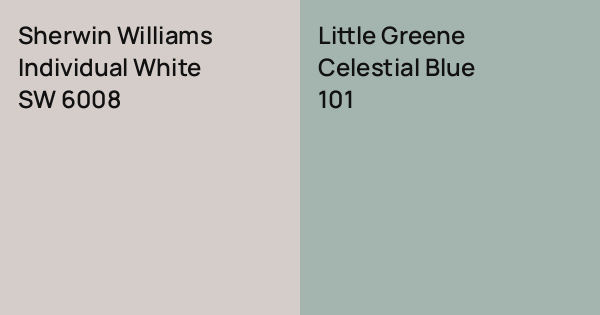 Sherwin Williams Individual White vs. Little Greene Celestial Blue ...