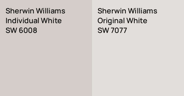 Sherwin Williams Individual White vs. Sherwin Williams Original White ...