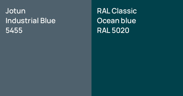 Jotun Industrial Blue vs. RAL Classic Ocean blue comparison