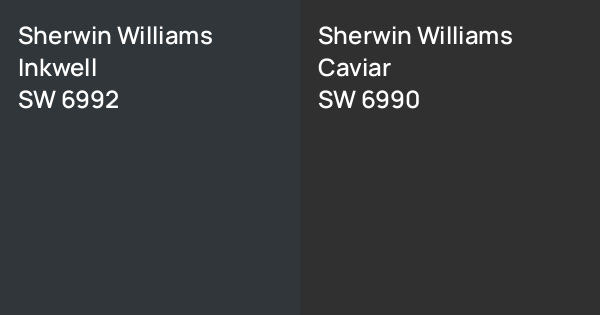 Sherwin Williams Inkwell vs. Sherwin Williams Caviar comparison