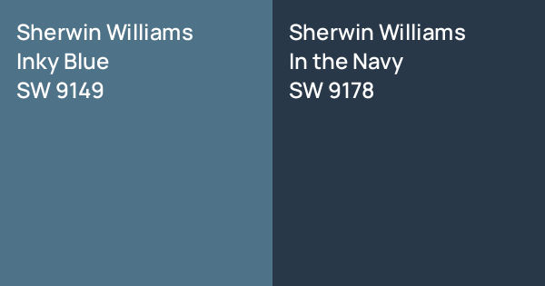 Sherwin Williams Inky Blue vs. Sherwin Williams In the Navy comparison