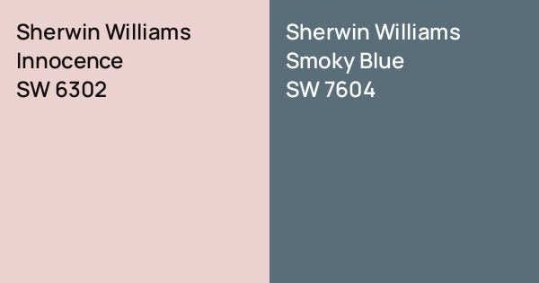 Sherwin Williams Innocence vs. Sherwin Williams Smoky Blue comparison