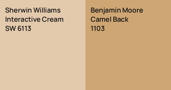 Sherwin Williams Interactive Cream vs. Benjamin Moore Camel Back comparison