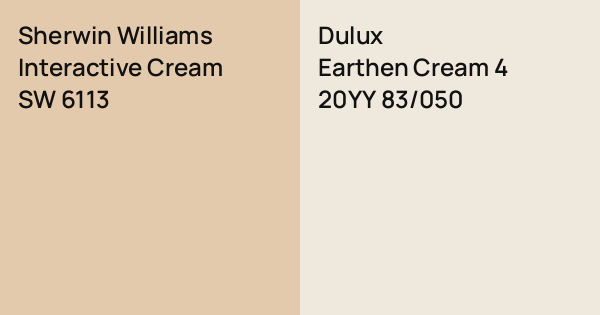 Sherwin Williams Interactive Cream vs. Dulux Earthen Cream 4 comparison