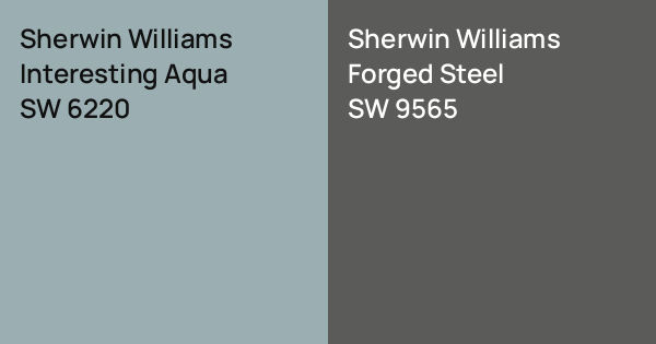 Sherwin Williams Interesting Aqua vs. Sherwin Williams Forged Steel ...