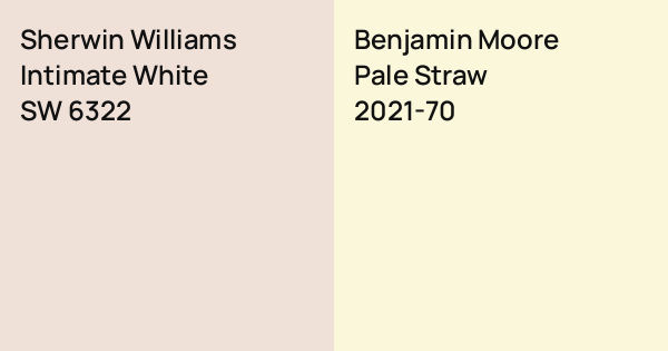 Sherwin Williams Intimate White vs. Benjamin Moore Pale Straw comparison