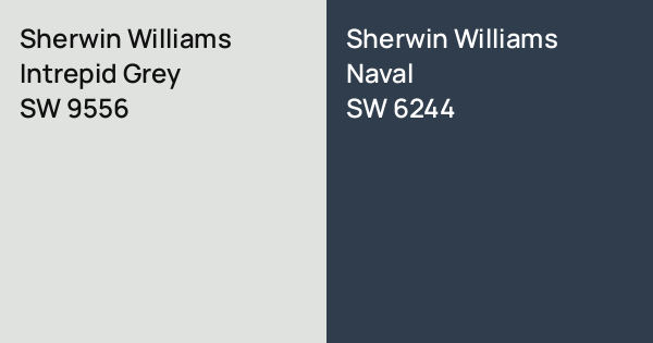 Sherwin Williams Intrepid Grey vs. Sherwin Williams Naval comparison