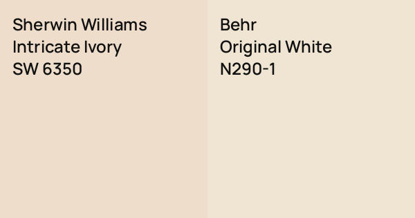 Sherwin Williams Intricate Ivory vs. Behr Original White comparison