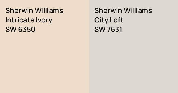 Sherwin Williams Intricate Ivory vs. Sherwin Williams City Loft comparison