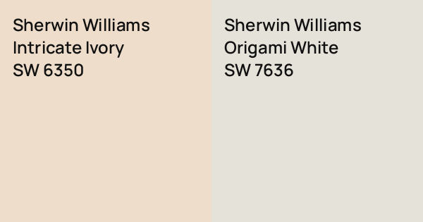 Sherwin Williams Intricate Ivory vs. Sherwin Williams Origami White ...