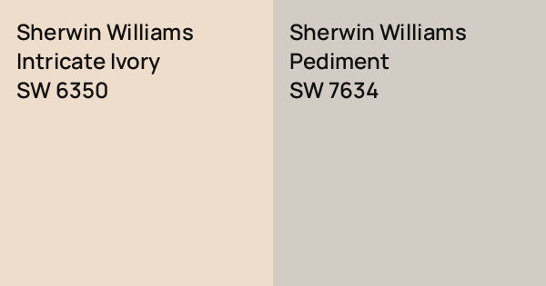 Sherwin Williams Intricate Ivory vs. Sherwin Williams Pediment comparison