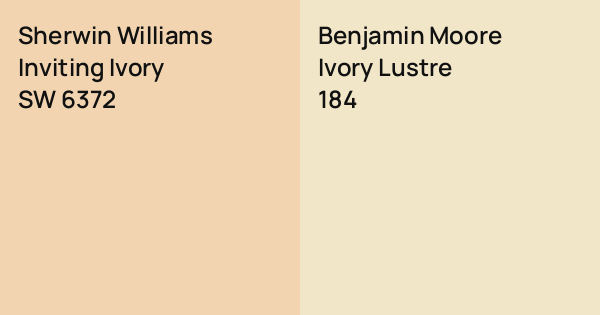 Sherwin Williams Inviting Ivory vs. Benjamin Moore Ivory Lustre comparison