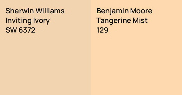 Sherwin Williams Inviting Ivory vs. Benjamin Moore Tangerine Mist ...