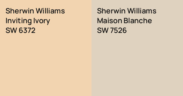 Sherwin Williams Inviting Ivory vs. Sherwin Williams Maison Blanche ...