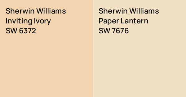 Sherwin Williams Inviting Ivory vs. Sherwin Williams Paper Lantern ...