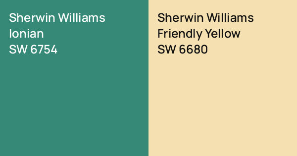 Sherwin Williams Ionian vs. Sherwin Williams Friendly Yellow comparison