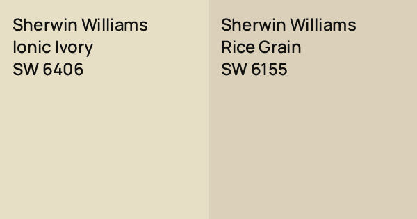 Sherwin Williams Ionic Ivory vs. Sherwin Williams Rice Grain comparison
