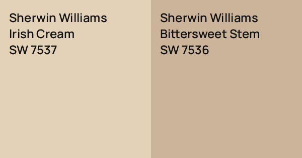 Sherwin Williams Irish Cream vs. Sherwin Williams Bittersweet Stem ...