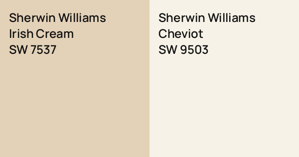 Sherwin Williams Irish Cream vs. Sherwin Williams Cheviot comparison
