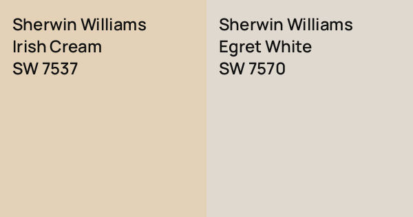 Sherwin Williams Irish Cream vs. Sherwin Williams Egret White comparison