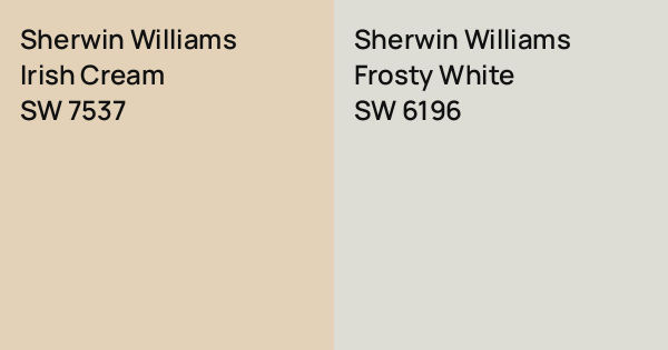 Sherwin Williams Irish Cream vs. Sherwin Williams Frosty White comparison
