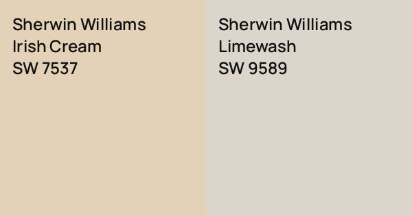 Sherwin Williams Irish Cream vs. Sherwin Williams Limewash comparison