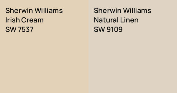Sherwin Williams Irish Cream vs. Sherwin Williams Natural Linen comparison