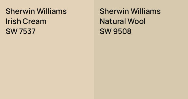 Sherwin Williams Irish Cream vs. Sherwin Williams Natural Wool comparison