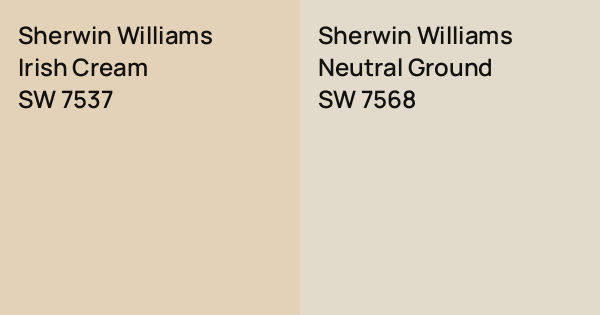 Sherwin Williams Irish Cream vs. Sherwin Williams Neutral Ground comparison