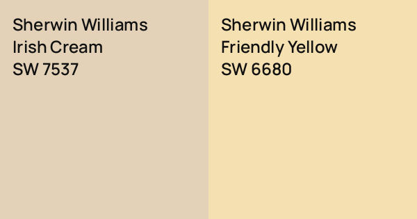 Sherwin Williams Irish Cream vs. Sherwin Williams Friendly Yellow ...
