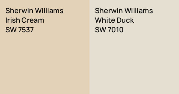 Sherwin Williams Irish Cream vs. Sherwin Williams White Duck comparison