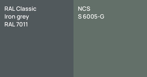 RAL Classic Iron grey vs. NCS S 6005-G comparison