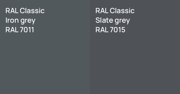 RAL Classic Iron grey vs. RAL Classic Slate grey comparison