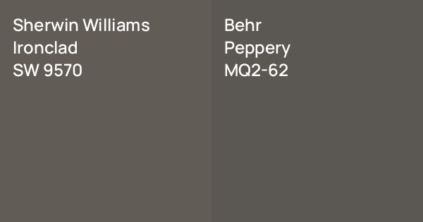 Sherwin Williams Ironclad vs. Behr Peppery comparison