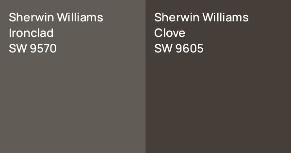 Sherwin Williams Ironclad vs. Sherwin Williams Clove comparison