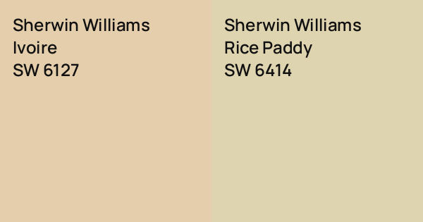 Sherwin Williams Ivoire vs. Sherwin Williams Rice Paddy comparison