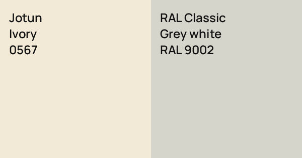 Jotun Ivory vs. RAL Classic Grey white comparison