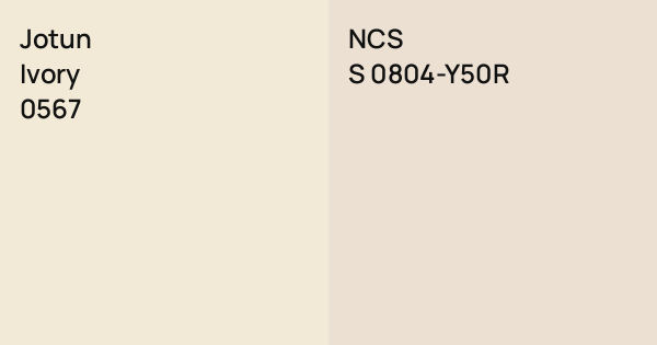 Jotun Ivory vs. NCS S 0804-Y50R comparison