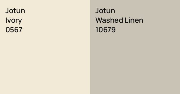 Jotun Ivory vs. Jotun Washed Linen comparison