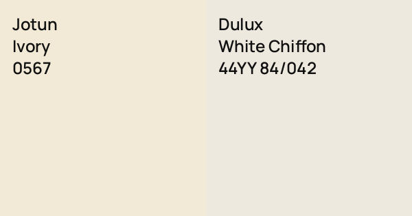 Jotun Ivory vs. Dulux White Chiffon comparison