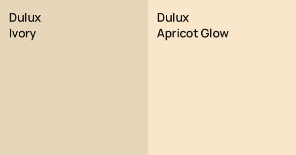 Dulux Ivory vs. Dulux Apricot Glow comparison