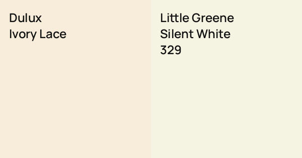 Dulux Ivory Lace vs. Little Greene Silent White comparison
