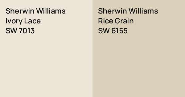 Sherwin Williams Ivory Lace vs. Sherwin Williams Rice Grain comparison