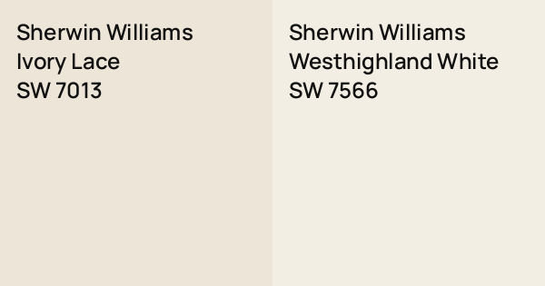 Sherwin Williams Ivory Lace vs. Sherwin Williams Westhighland White ...