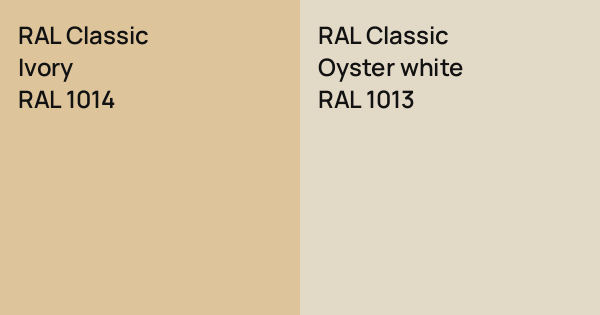 RAL Classic Ivory vs. RAL Classic Oyster white comparison
