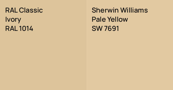 RAL Classic Ivory vs. Sherwin Williams Pale Yellow comparison